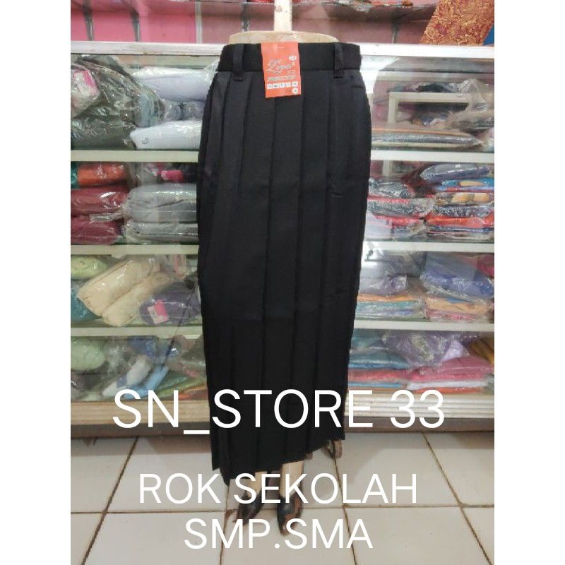 Jual seragam sekolah rok hitam panjang smp sma model rempel penuh | Shopee Indonesia
