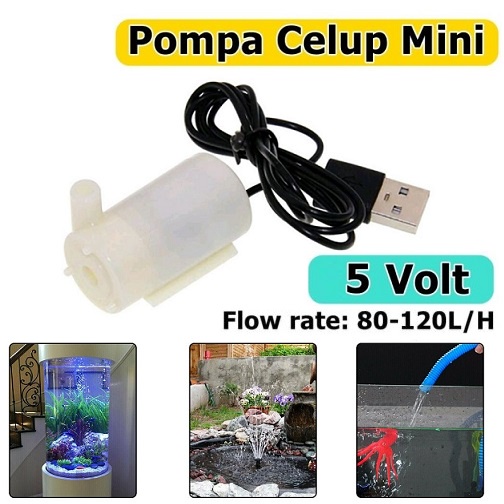 Jual Pompa Air Celup Dorong USB Dc 5V DC Micro Vertical Submersible ...