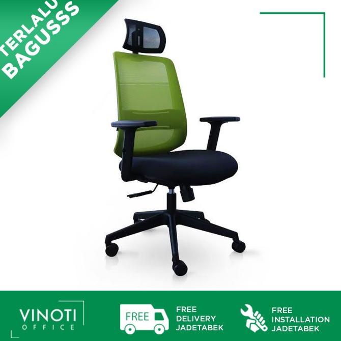 Jual ada Kursi Kerja / Kantor / Gaming VINOTI Office X-Mesh HB Hijau ready | Shopee Indonesia