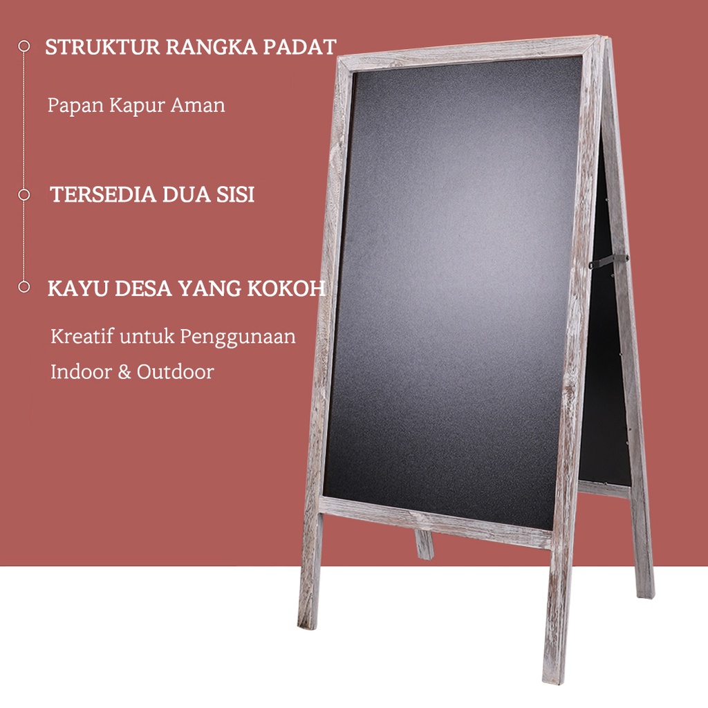 Jual Papan Lukisan Berganda Papan Magnet Kayu Berdiri Menulis Papan ...
