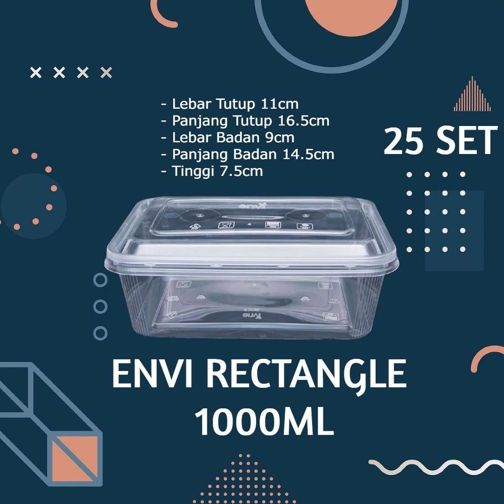 Jual THINWAL ENVI RECTANGLE 1000ML (25SET) | Shopee Indonesia