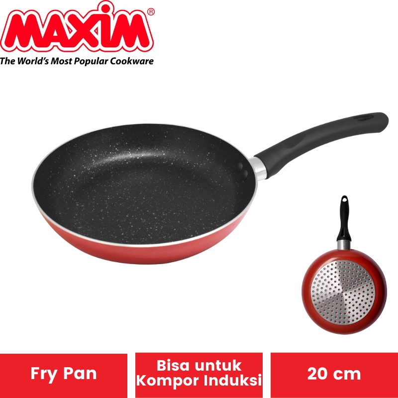 Jual MAXIM Panci Teflon Fry pan Induksi 20cm - Gourmet | Shopee Indonesia