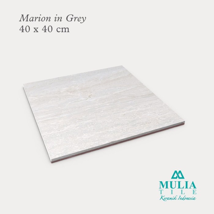 Jual KERAMIK 40X40 MARION GREY GLOSSY - MULIA TILE | Shopee Indonesia