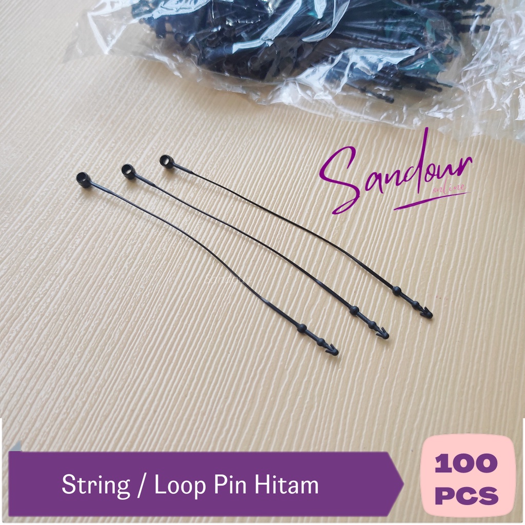 Jual String Loop Pin 3 Inch Hitam Isi 500 Pcs Hang Tag String Lock ...