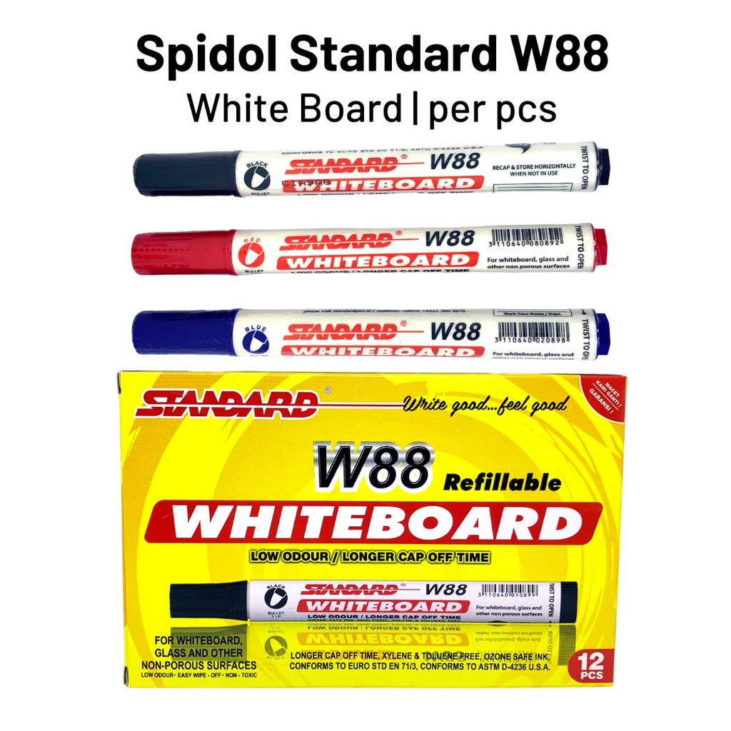 Jual Spidol Whiteboard W88 Refillable Standard / Spidol Papan Tulis W88 ...