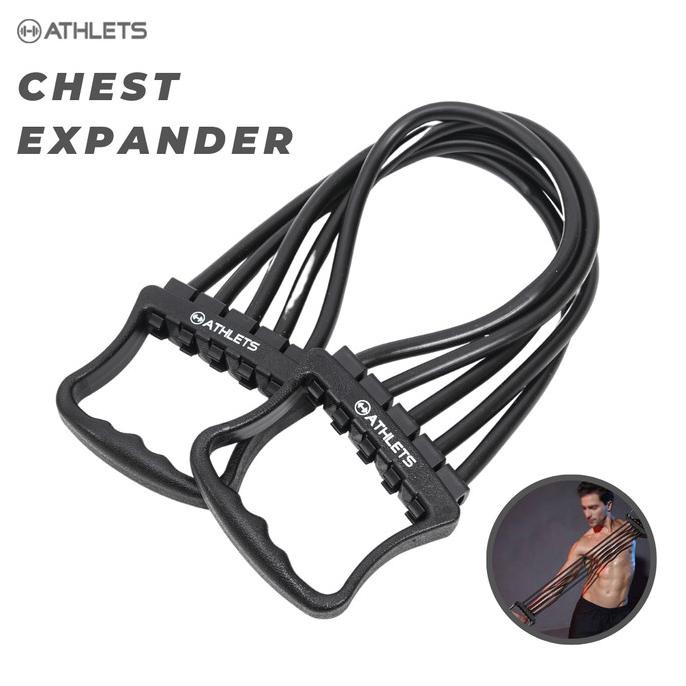 Jual Athlets Chest Expander Rubber Alat Latihan Otot Dada | Shopee ...