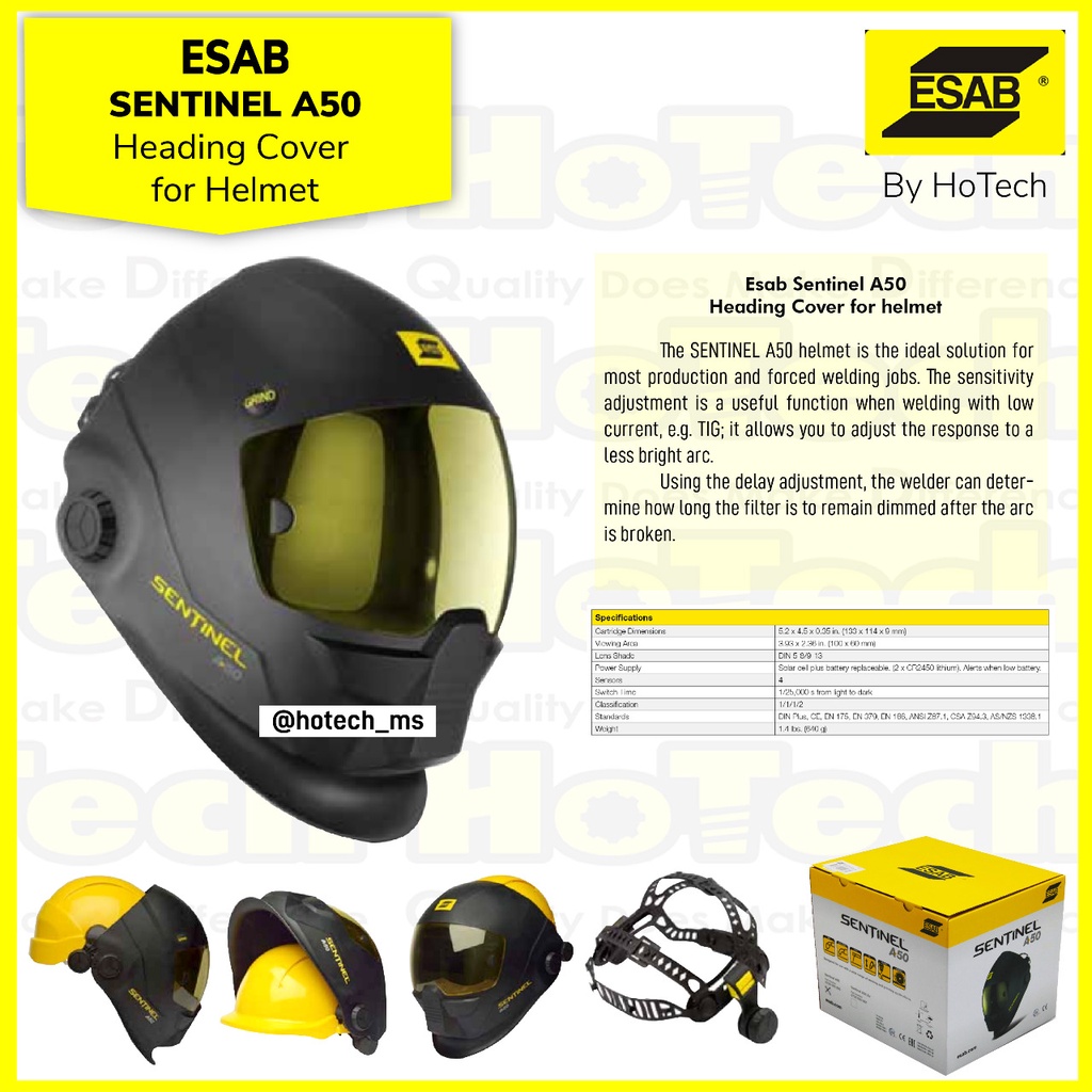 Jual Esab Auto Welding Helmet Sentinel A50 Auto-Lens 5-13 | Sentinel ...