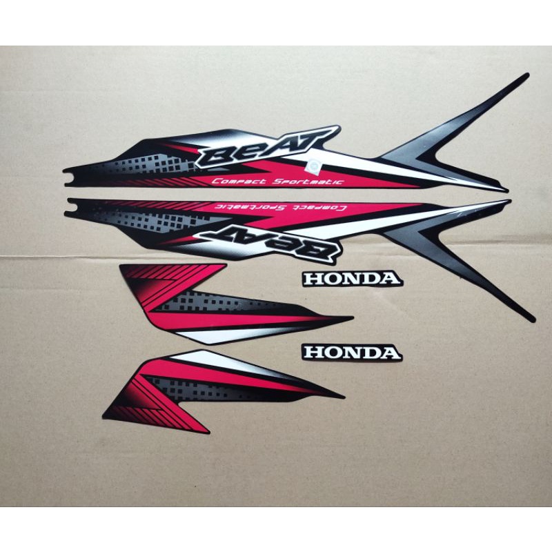 Jual Stiker Lis body Honda beat fi cbs tahun 2020 warna hitam merah ...