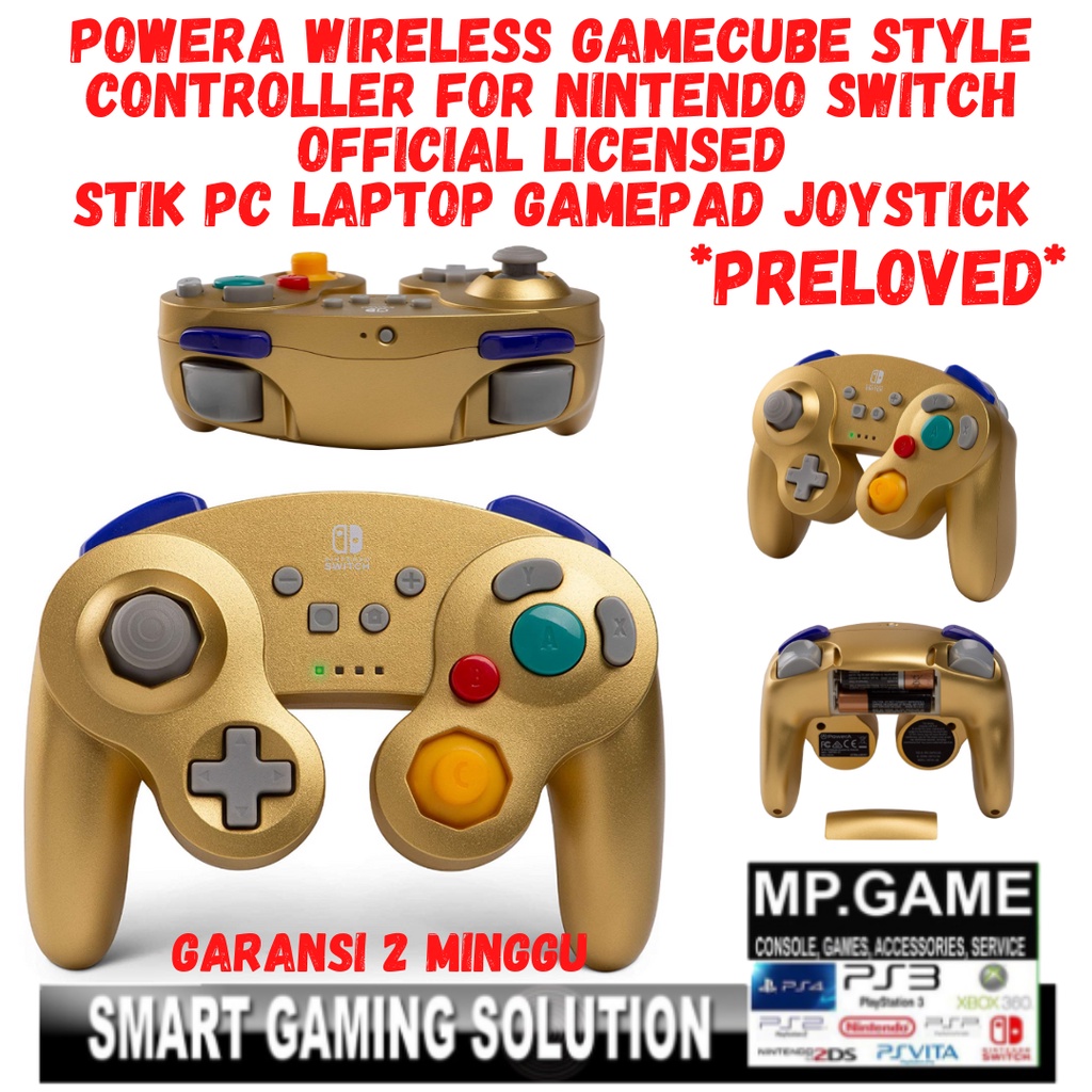 Jual PowerA Wireless GameCube Style Controller GOLD for Nintendo Switch ...