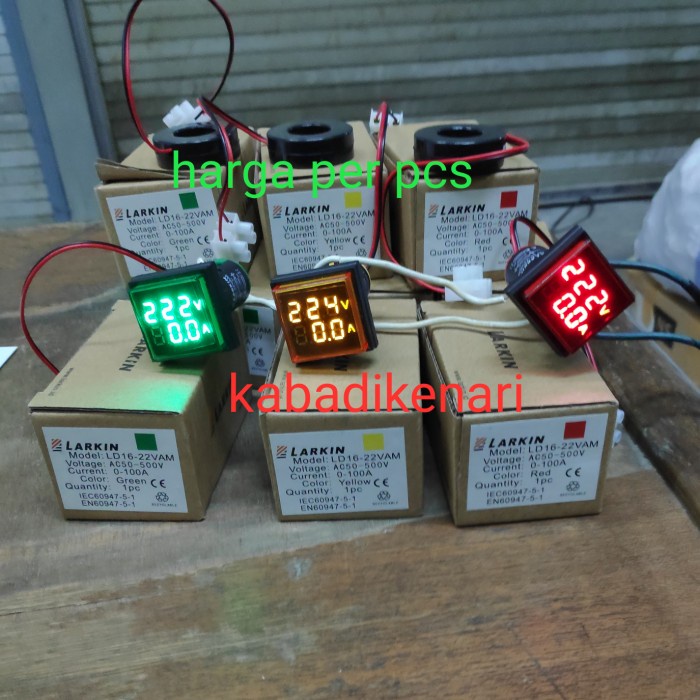 Jual LARKIN PILOT LAMP WITH DIGITAL INDICATOR VOLT AMPERE CT 22MM PANEL ...