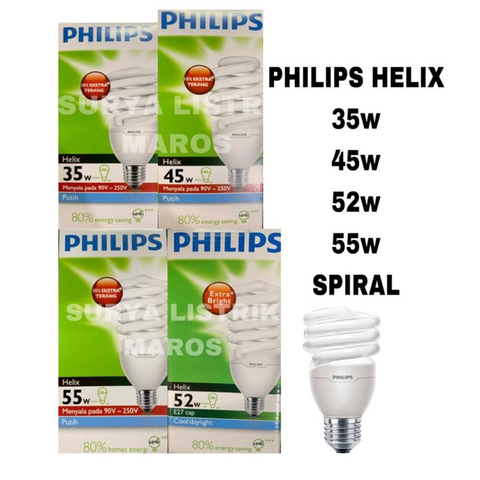 Jual LAMPU PHILIPS HELIX 35 WATT SPIRAL ULIR PUTIH | Shopee Indonesia