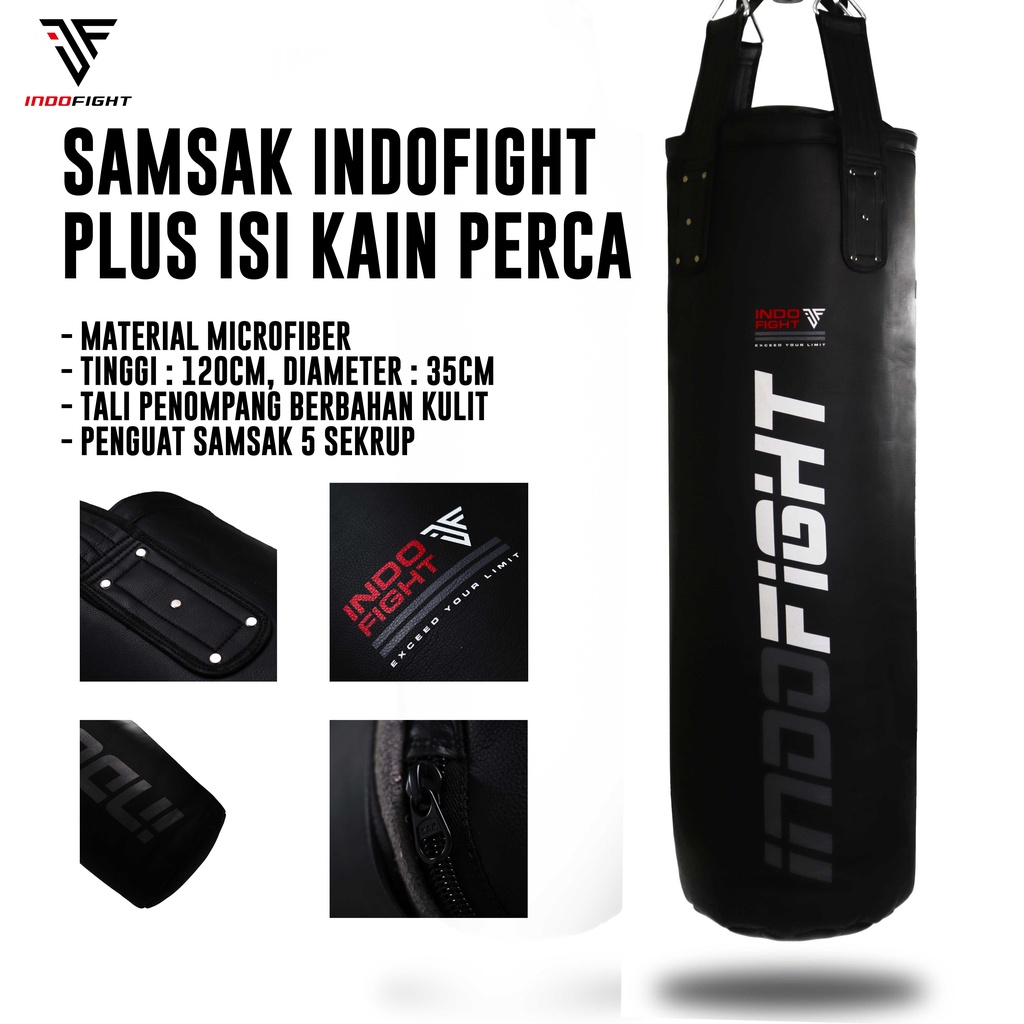 Jual Samsak Tinju Muay Thai Plus Isi Indofight 120cm Sansak Isi ...