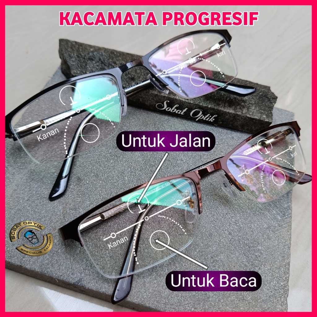 Jual Kacamata progresif baca dan jalan Kacamata plus double fokus baca ...