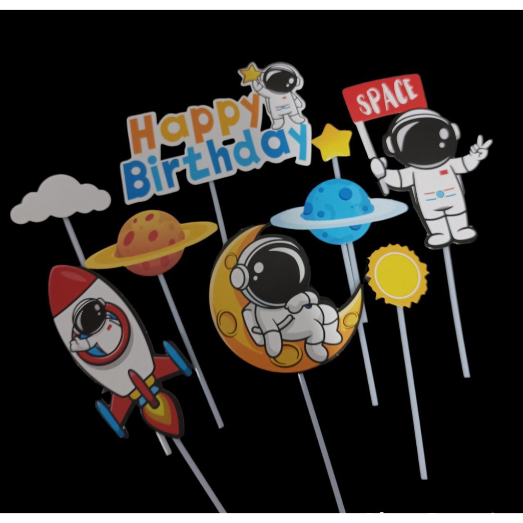 Jual Topper Astronot / Dekorasi Kue Astronot Kertas Karet | Shopee ...