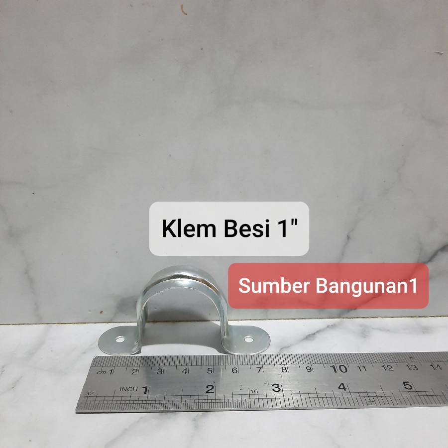 Jual Klem Besi 1" Galvanis penjepit penahan pipa pralon 1 inch | Shopee ...