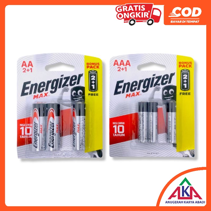 Jual 3 PCS Baterai ENERGIZER MAX Pack 2+1 AA (A2) AAA (A3) | Shopee Indonesia