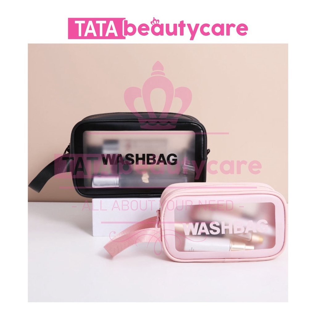 Jual [300gr] T712 | Tas Kosmetik Transparant WASHBAG Pouch Travel Make Up Bag Organizer Dompet ...