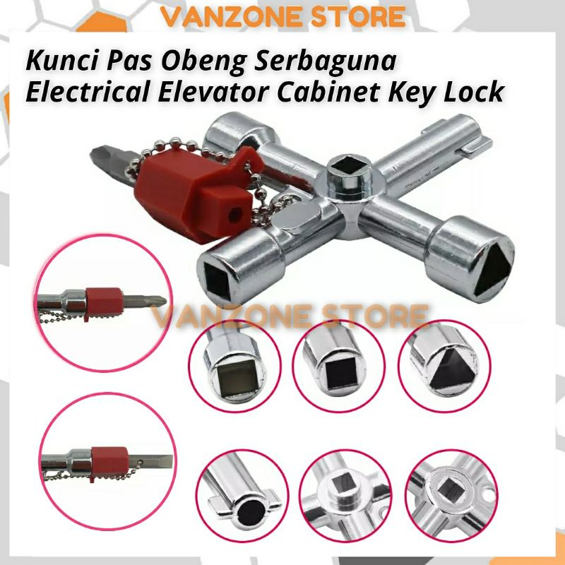 Jual [VANZONE] Kunci Pas Obeng Lift Locker Box Multifungsi 5 in 1 ...