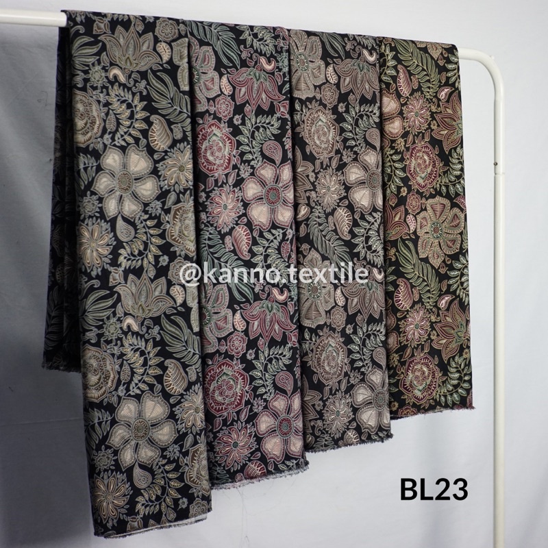 Jual Kain Batik Halus BSY Sanwos BL23 Motif Bunga Warna Abu/Merah ...
