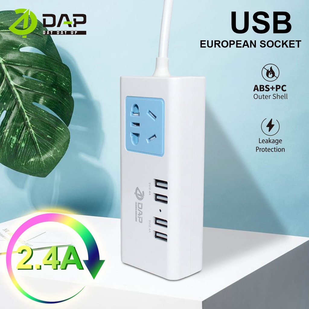 Jual USB Socket D-H04 Stop Kontak/Power Strip/Colokan Listrik Socket USB Original | Shopee Indonesia