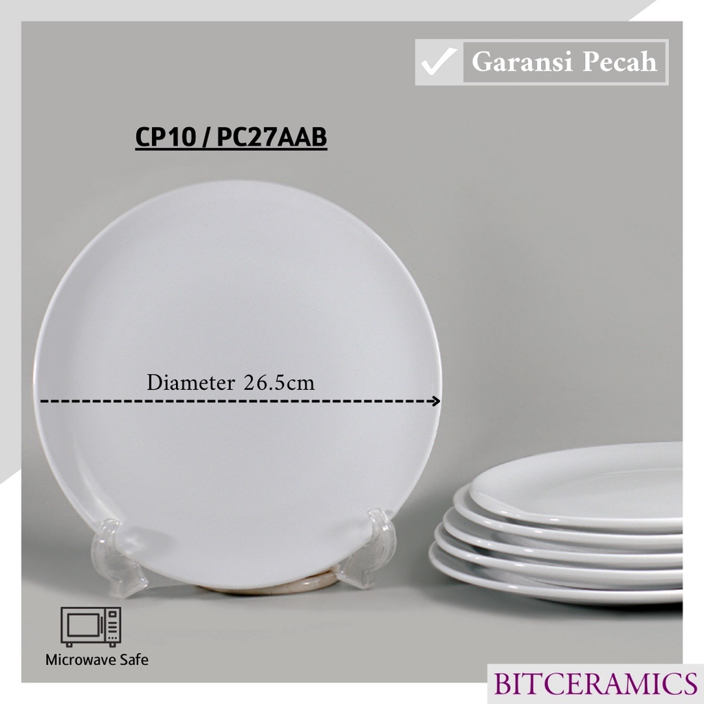 Jual Piring Makan Keramik 26.5CM (1PCS) Polos By Indo Keramik / Piring ...