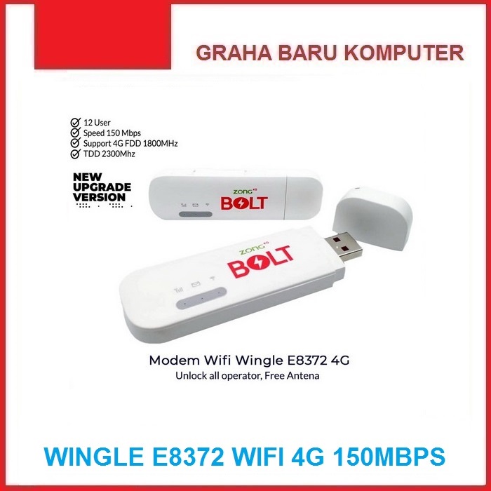 Jual Wingle E8372 Modem USB Wifi 4G LTE 150mbps Free Antena | Shopee ...