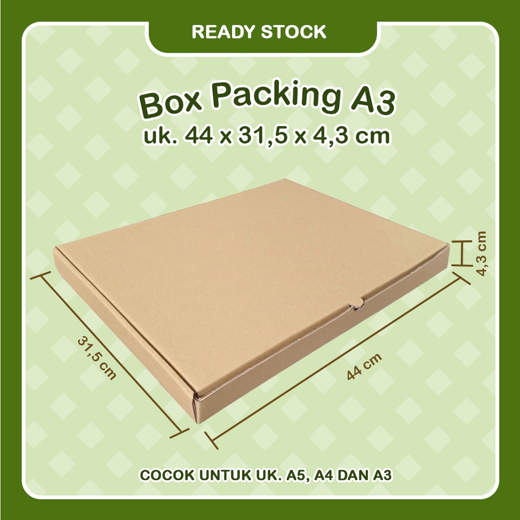 Jual BOX PACKING KARDUS GIFT HADIAH HAMPERS A3 (44x31,5x4,3cm) | Shopee ...