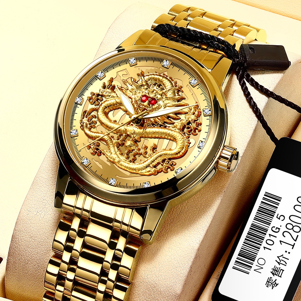 Jual JAM TANGAN PRIA RANTAI ORIGINAL GOLD FNGEEN NAGA OLYMP STAINLESS ...