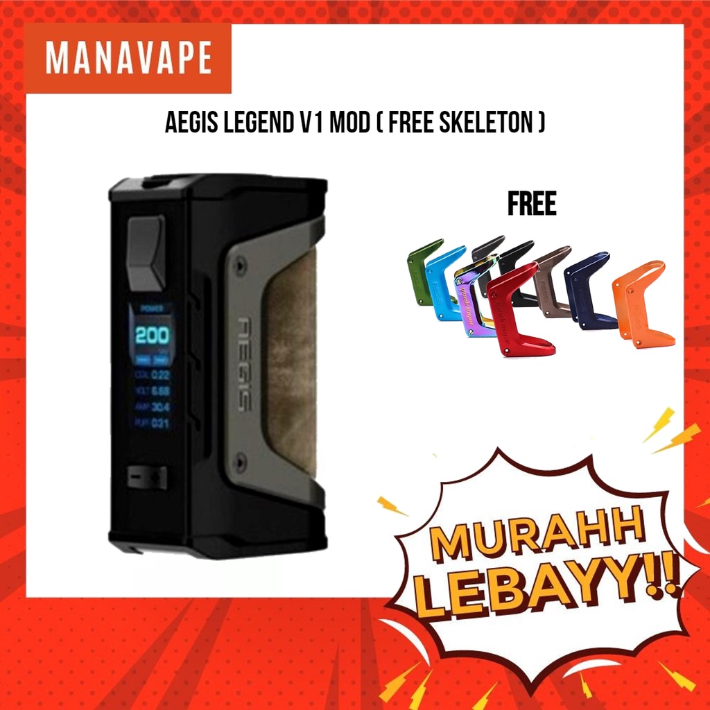 Jual AEGIS LEGEND MOD 200W AUTHENTIC by GEEKVAPE FREE SKELETON AEGIS ...