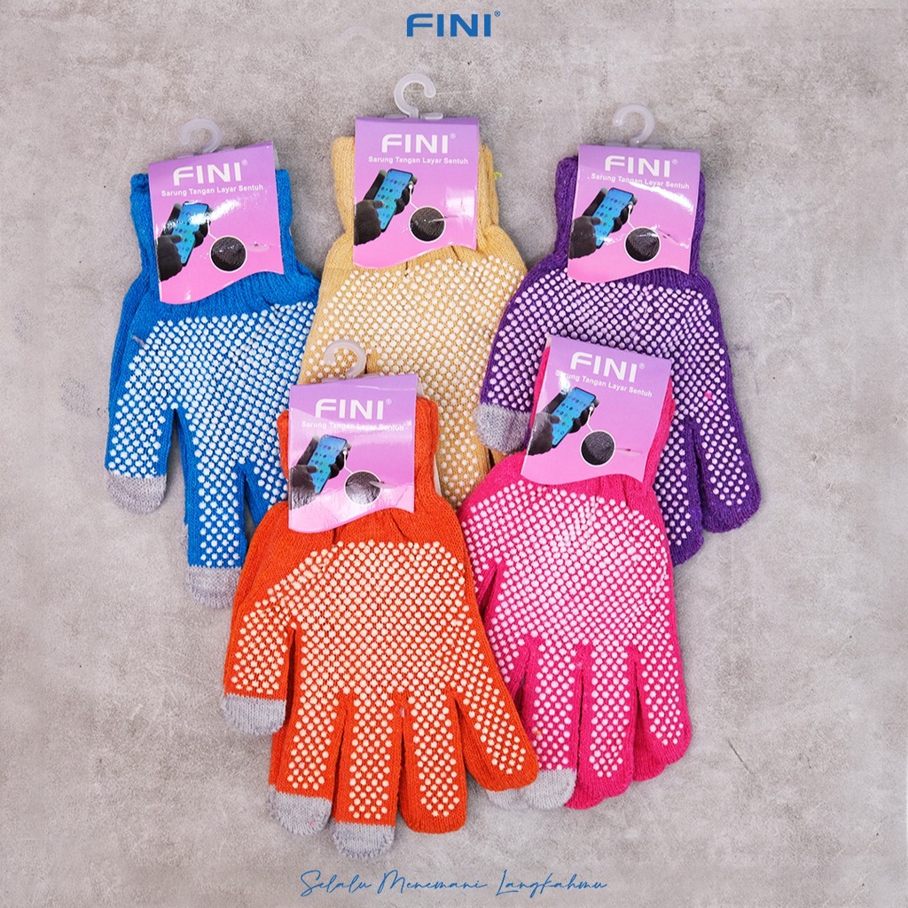 Jual FINI Sarung Tangan Rajut Sy-25 Touch Screen Bintik 1 Warna Anti ...