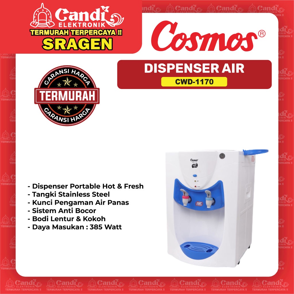 Jual COSMOS Dispenser Air Galon Atas Hot & Normal - CWD-1170 | Shopee ...