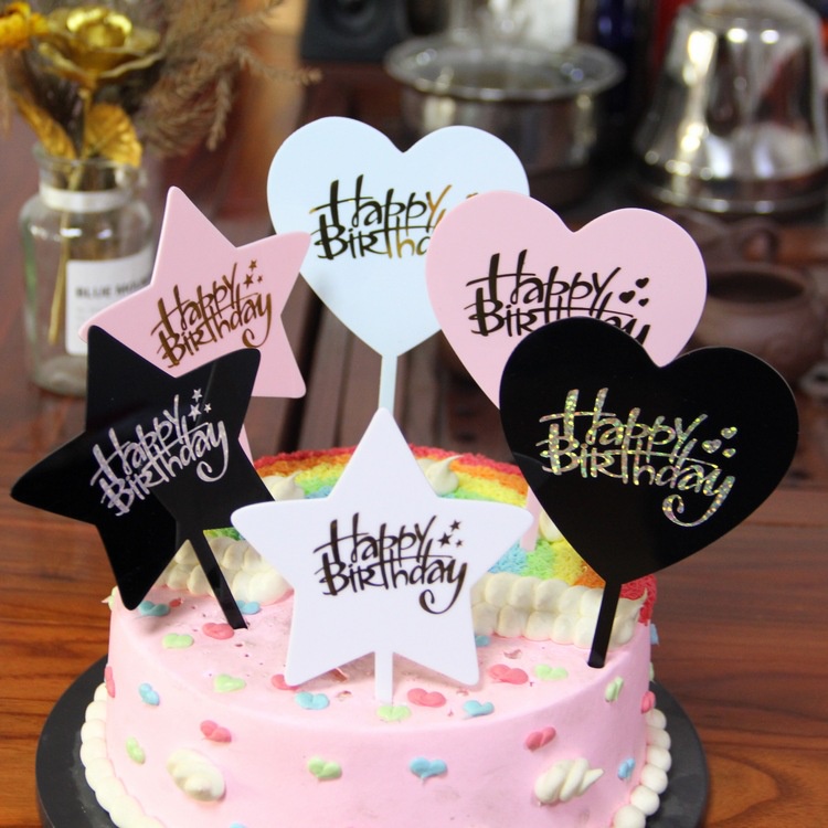 Jual Topper Love Star Bulat, Topper Kue, Cake Topper, Topper Happy ...