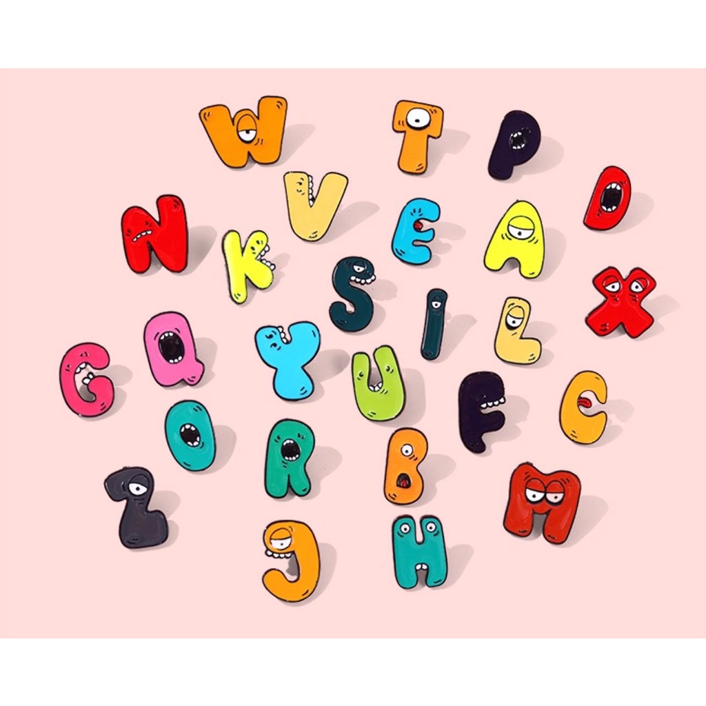 Jual Aksesoris Jibbitz Huruf Charm Pin Sandal Crocss Alfabet Nama Lucu ...