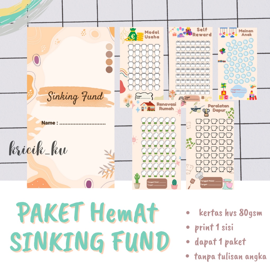 Jual PAKET HEMAT BINDER SINKING FUND / REFIL BINDER A6 / BINDER SINKING ...