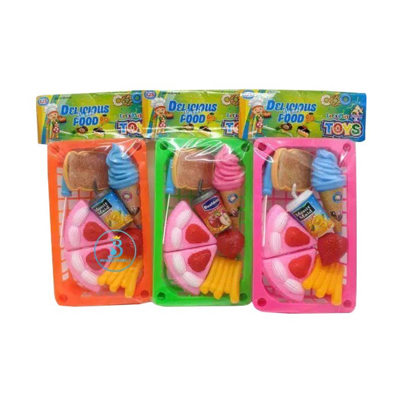 Jual Mainan Anak Edukasi Keranjang isi Kue Tart Roti Eskrim Dan Minuman ...