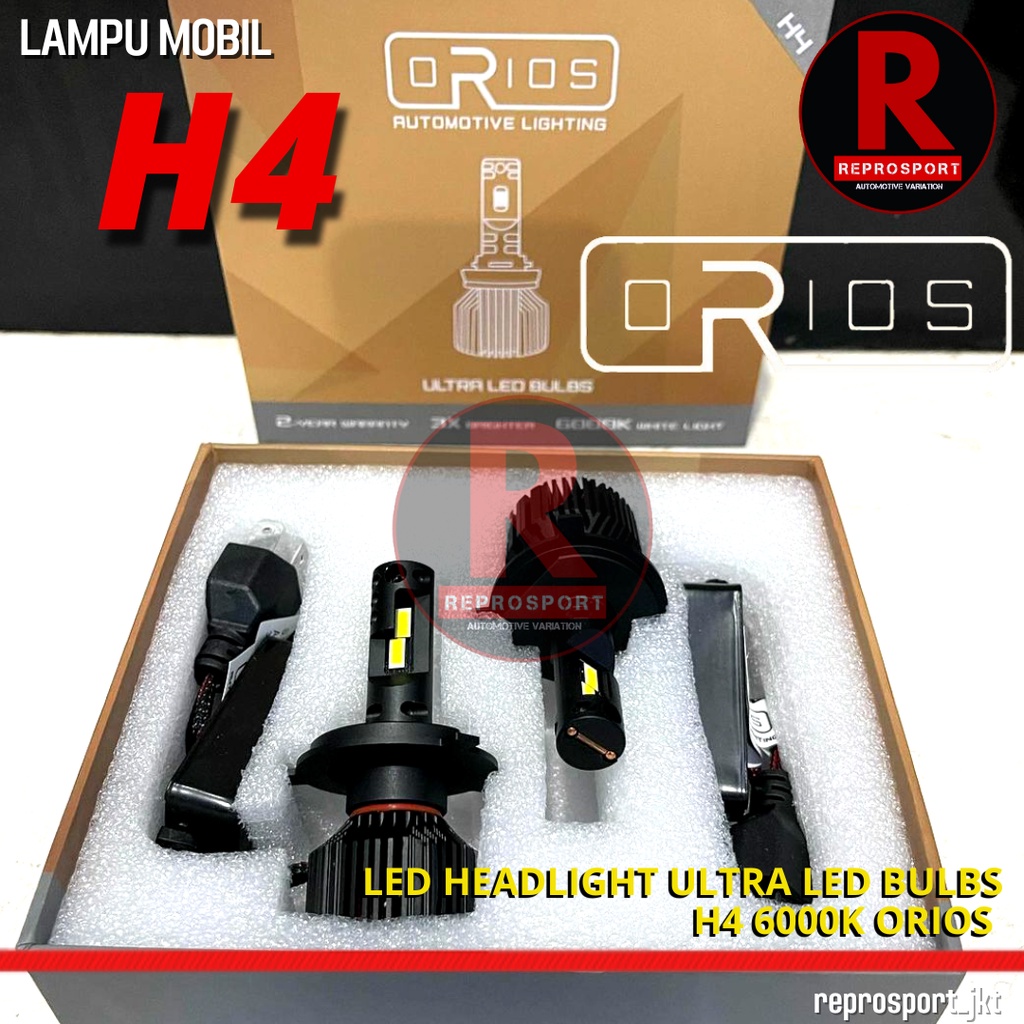 Jual LAMPU MOBIL LED HEADLIGHT ULTRA LED BULBS H4 6000K ORIOS | Shopee ...