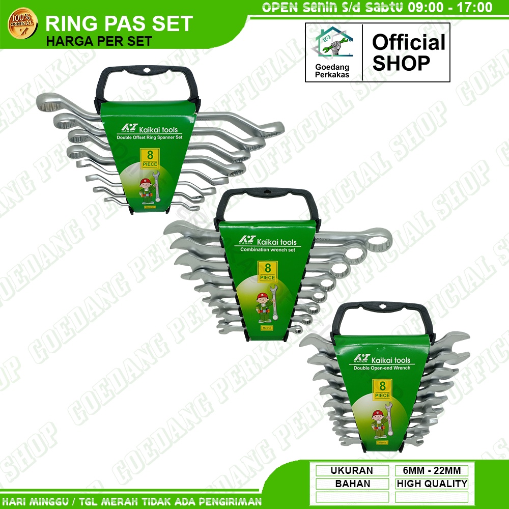 Jual Kunci Ring Pas Set 8 Pcs Kagon Kaikai 6MM - 22MM High Quality | Shopee Indonesia