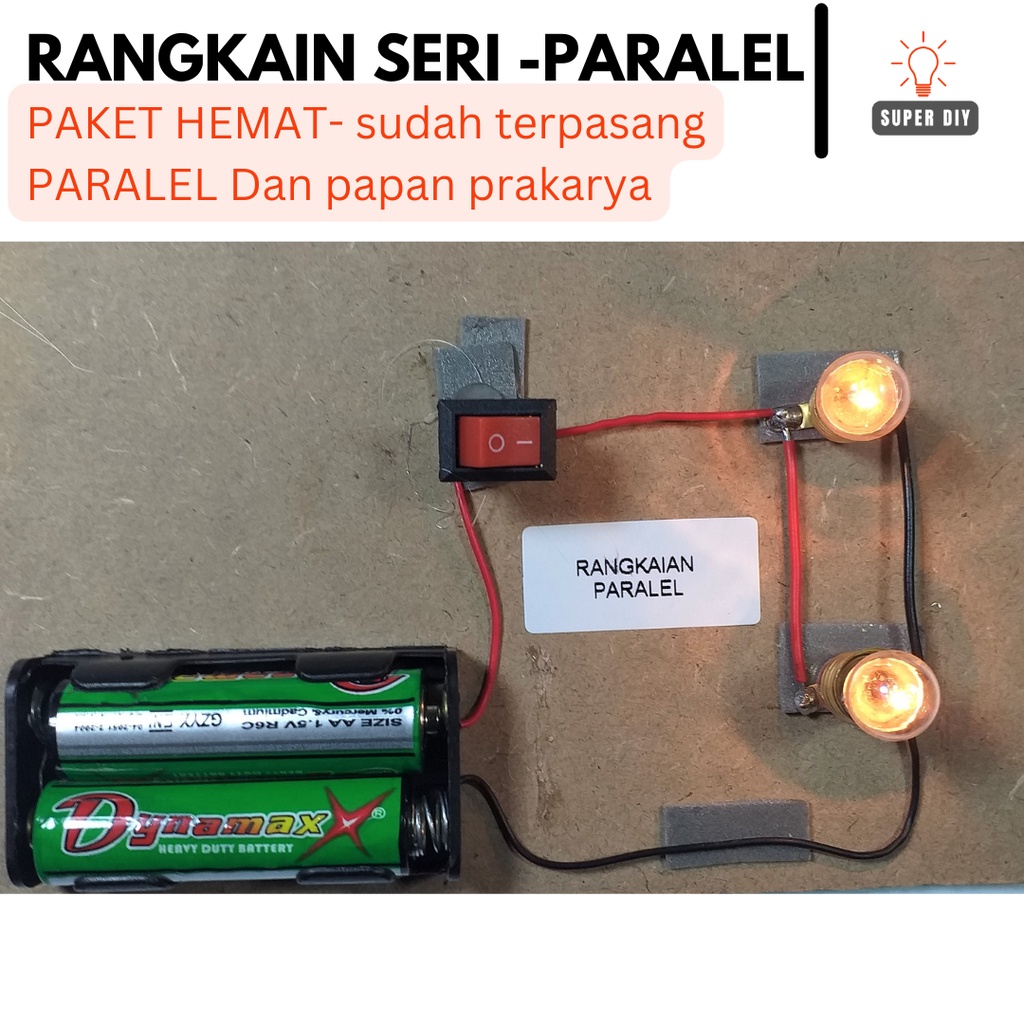 Jual PAKET RANGKAIAN LISTRIK LAMPU SERI PARALEL / UNTUK BAHAN PRAKTEK ...