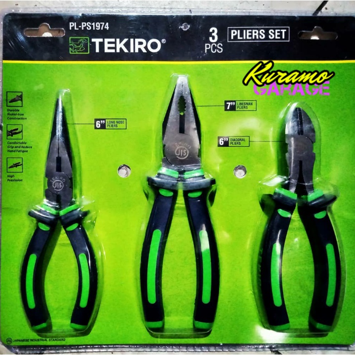 Jual TEKIRO PL-PS1974 Tang Set 3 Pcs Paket - Tang Kombinasi Lancip Potong | Shopee Indonesia