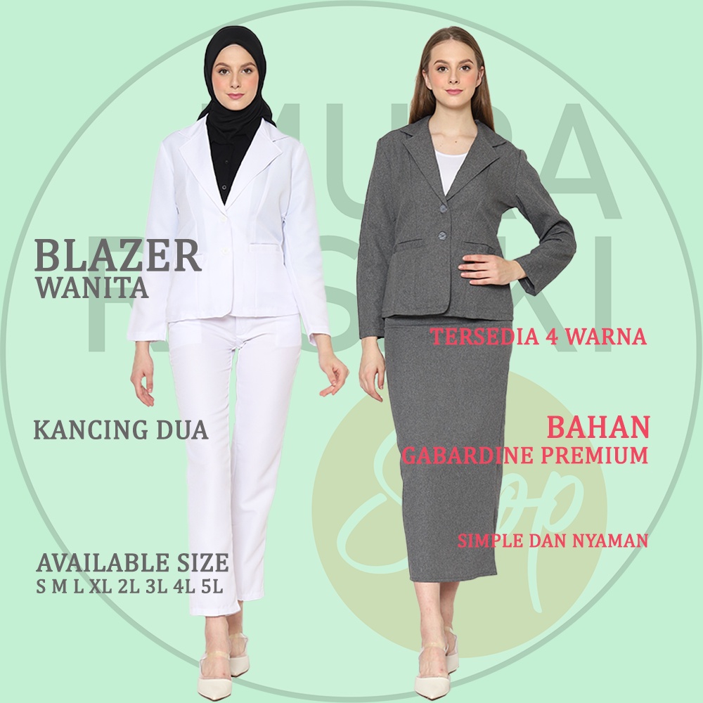 Jual Blazer Formal Wanita, HITAM PUTIH ABU DONGKER S-5L JUMBO BIG SIZE ...