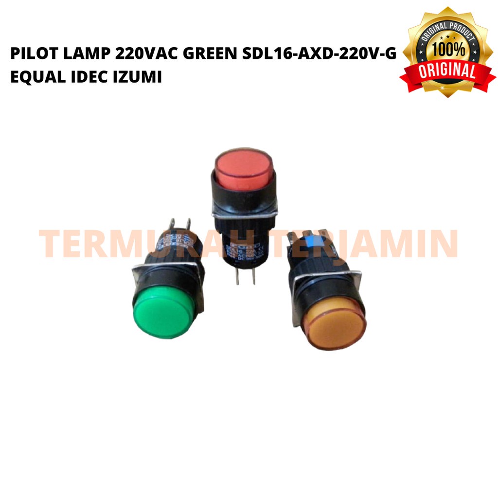 Jual PILOT LAMP 220VAC GREEN SDL16-AXD-220V-G EQUAL IDEC IZUMI | Shopee ...