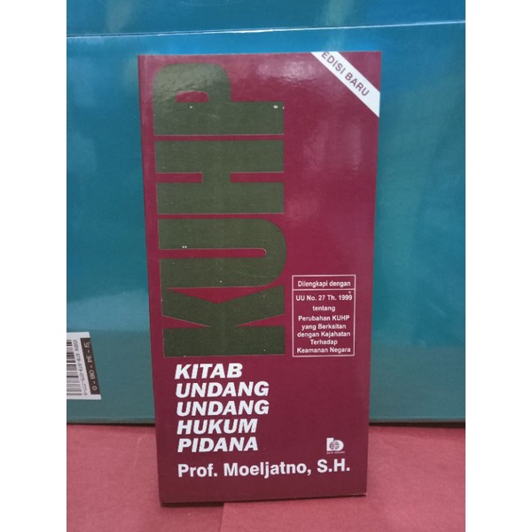 Jual BUKU KUHP KITAB UNDANG-UNDANG HUKUM PIDANA - MOELJATNO | Shopee ...