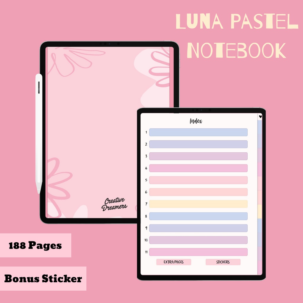 Jual Digital Notebook cute colorful --- Luna Pastel Notebook | Shopee ...