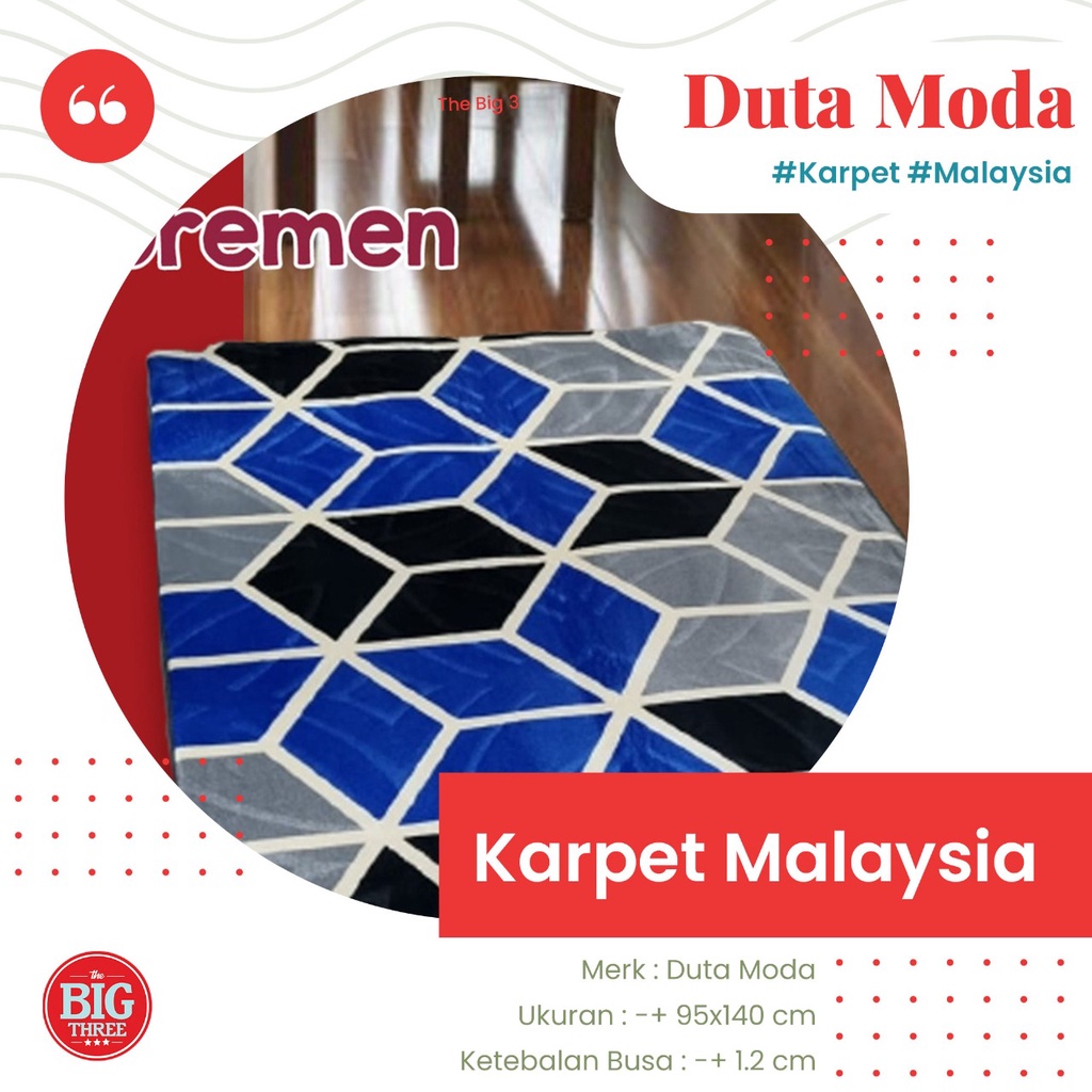 Jual Karpet Malaysia Duta Moda Ukuran 95x140 cm - Motif Blue Turkish ...