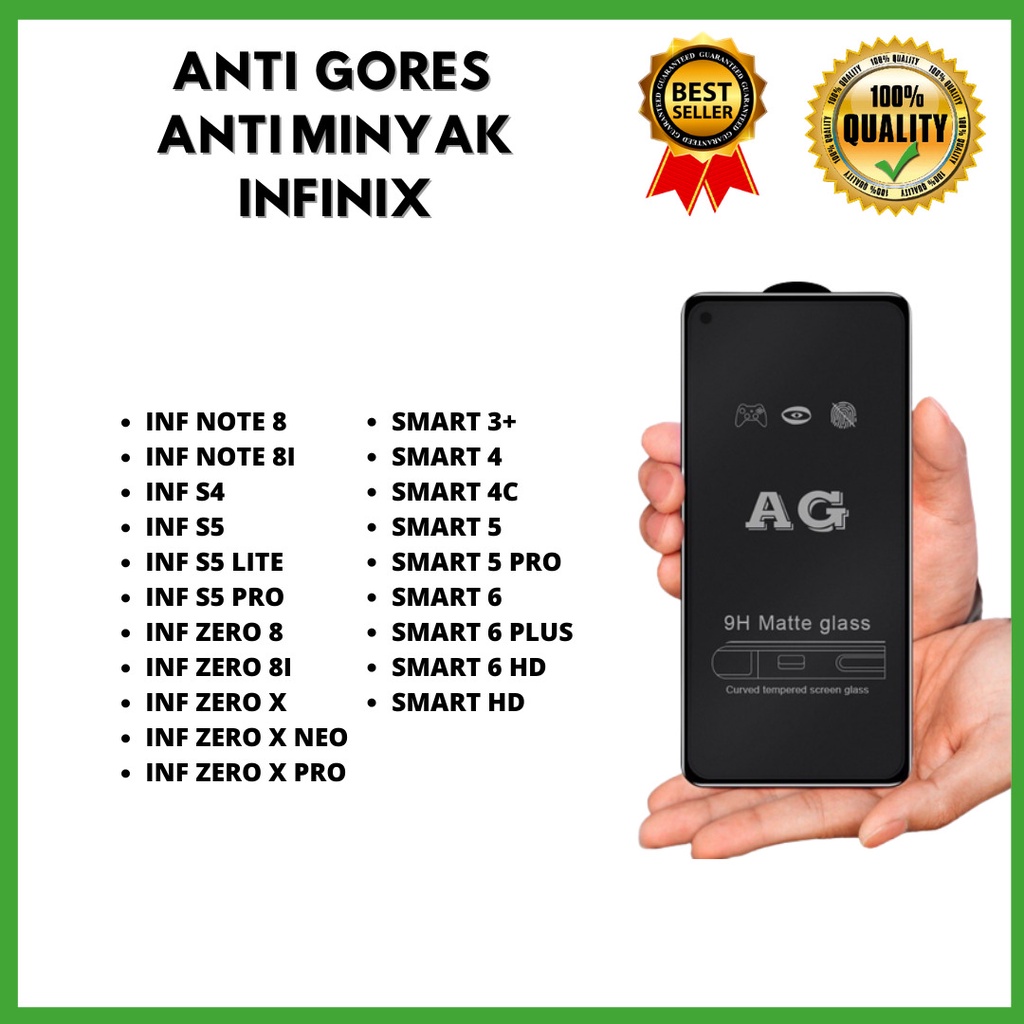 Jual TEMPERED GLASS MATTE - INIFINIX NOTE 8-NOTE 8I-INF S4-INF S5-S5 ...