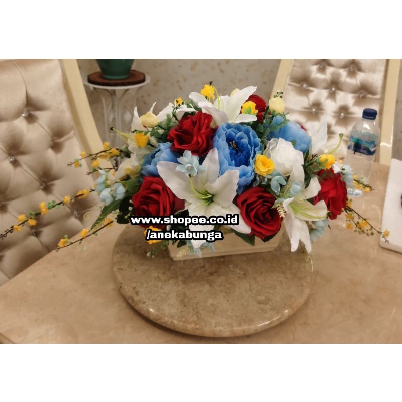 Jual Bunga Plastik Pot Meja Artificial Flower Palsu Grand Opening ...