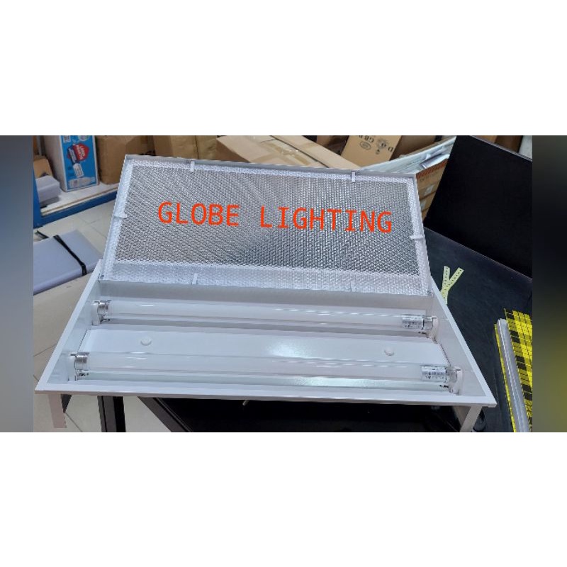 Jual KAP LAMPU TKI ACRILIC PRISMATIK 2X18W KOMPLIT LAMPU LED PHILPS ...