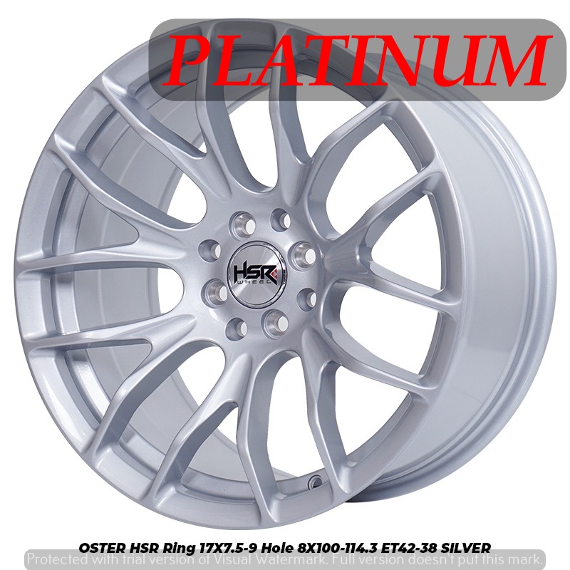 Jual VELG RING 17 HSR TYPE OSTER HSR R17 H8X100-114,3 SILVER COCOK ...