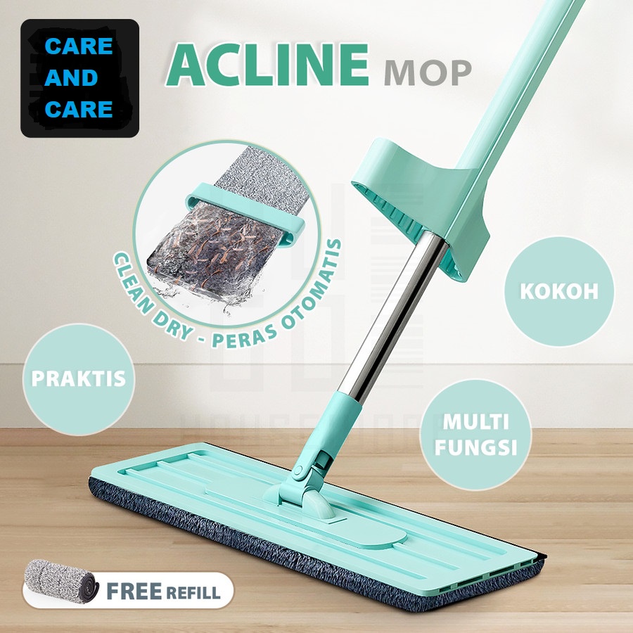 Jual Alat Pel Lantai Ultra Mop Acline / Pel Lantai Tarik Biru Handsfree ...