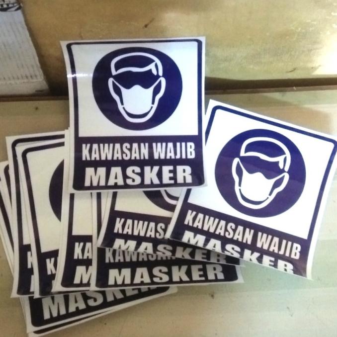 Jual stiker SIGN K3 SAFETY. 23 x 30 sticker Vinyl KAWASAN WAJIB MASKER ...